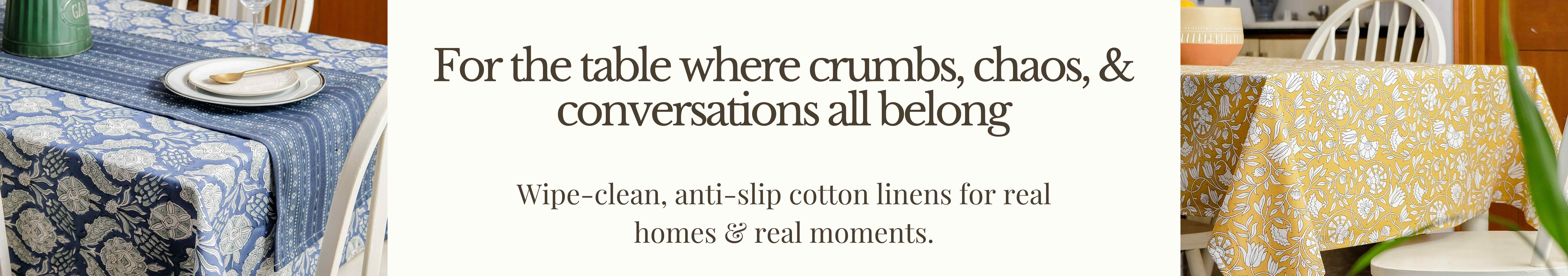 Table Covers – Wipeable & Anti-Slip Cotton Tablecloth | Table Cloth ...