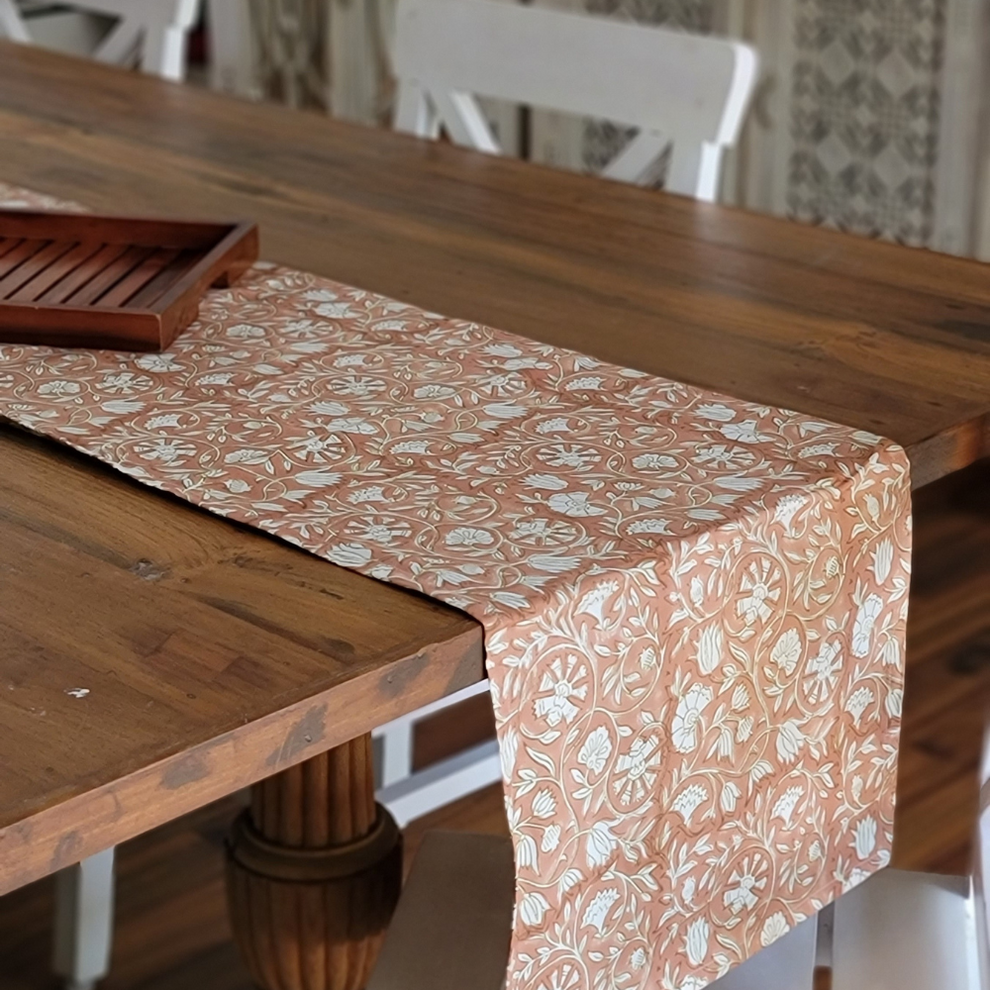 Wipeable & Anti-Slip Cotton Table Linen | Runners | Dusty Rose | Screen ...