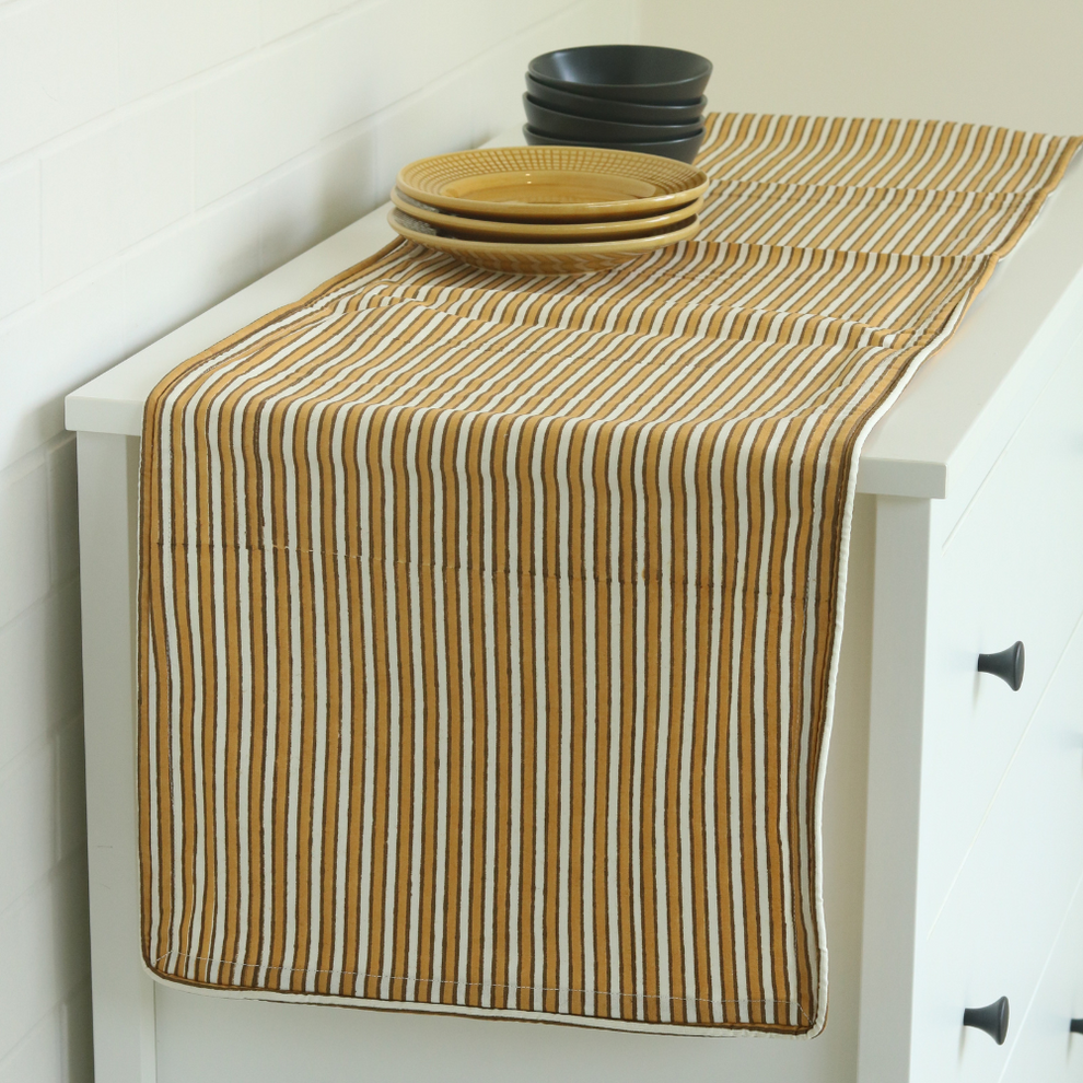 Wipeable & Anti-Slip Cotton Table Linen | Runners | Ochre Mirage ...