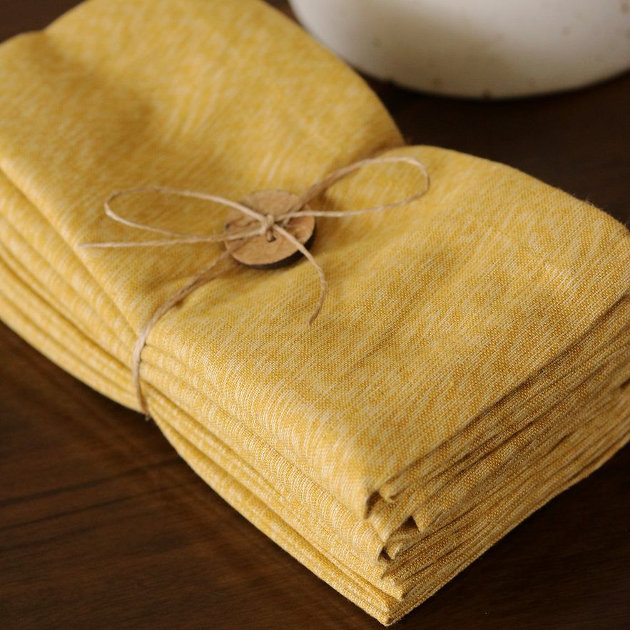 Cotton Table Napkins | Mustard chambray Napkins | Kitchen Essentials ...